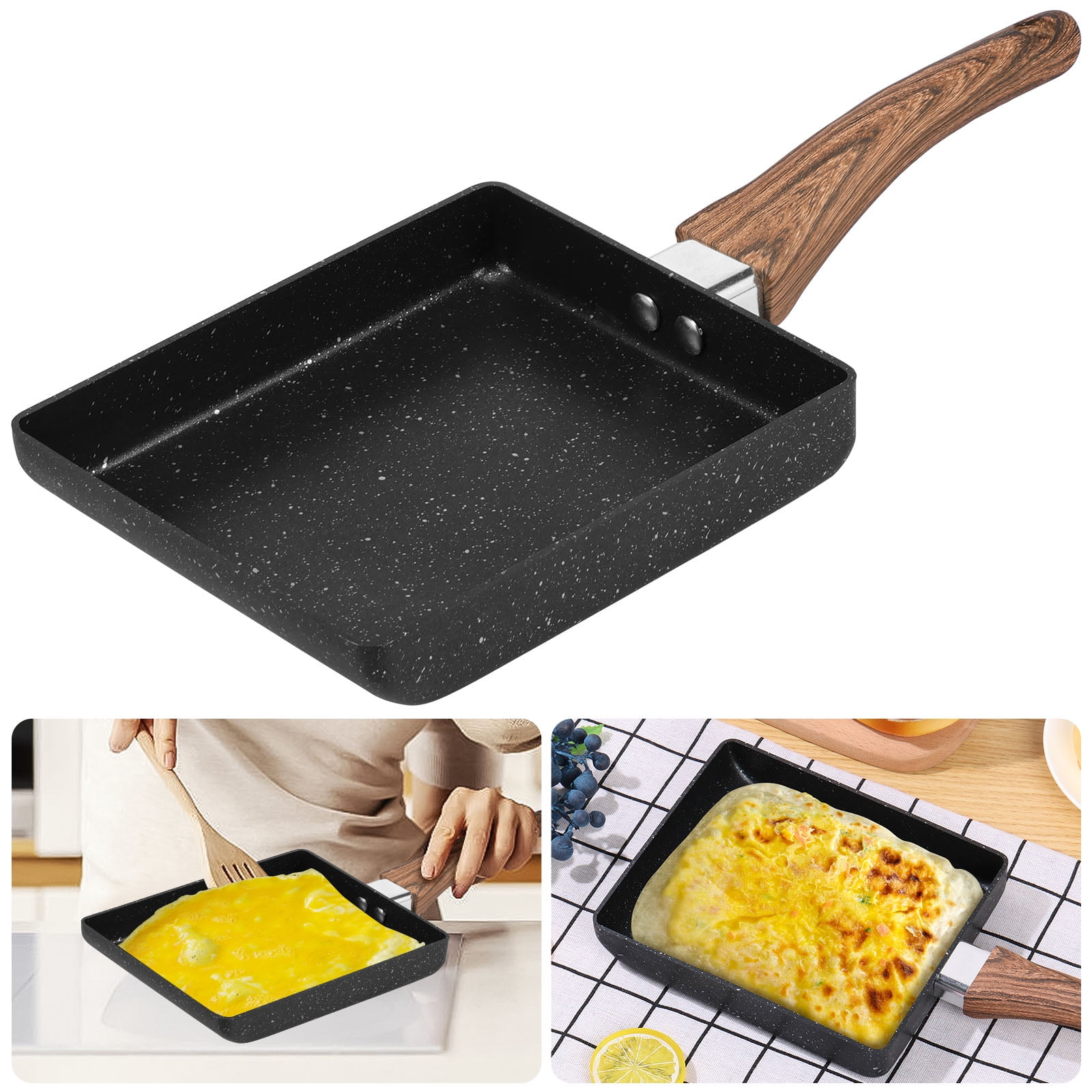 Tamagoyaki Pan 7 x 6 Inch Japanese Omelette Pan Nonstick Egg Roll Pan ...