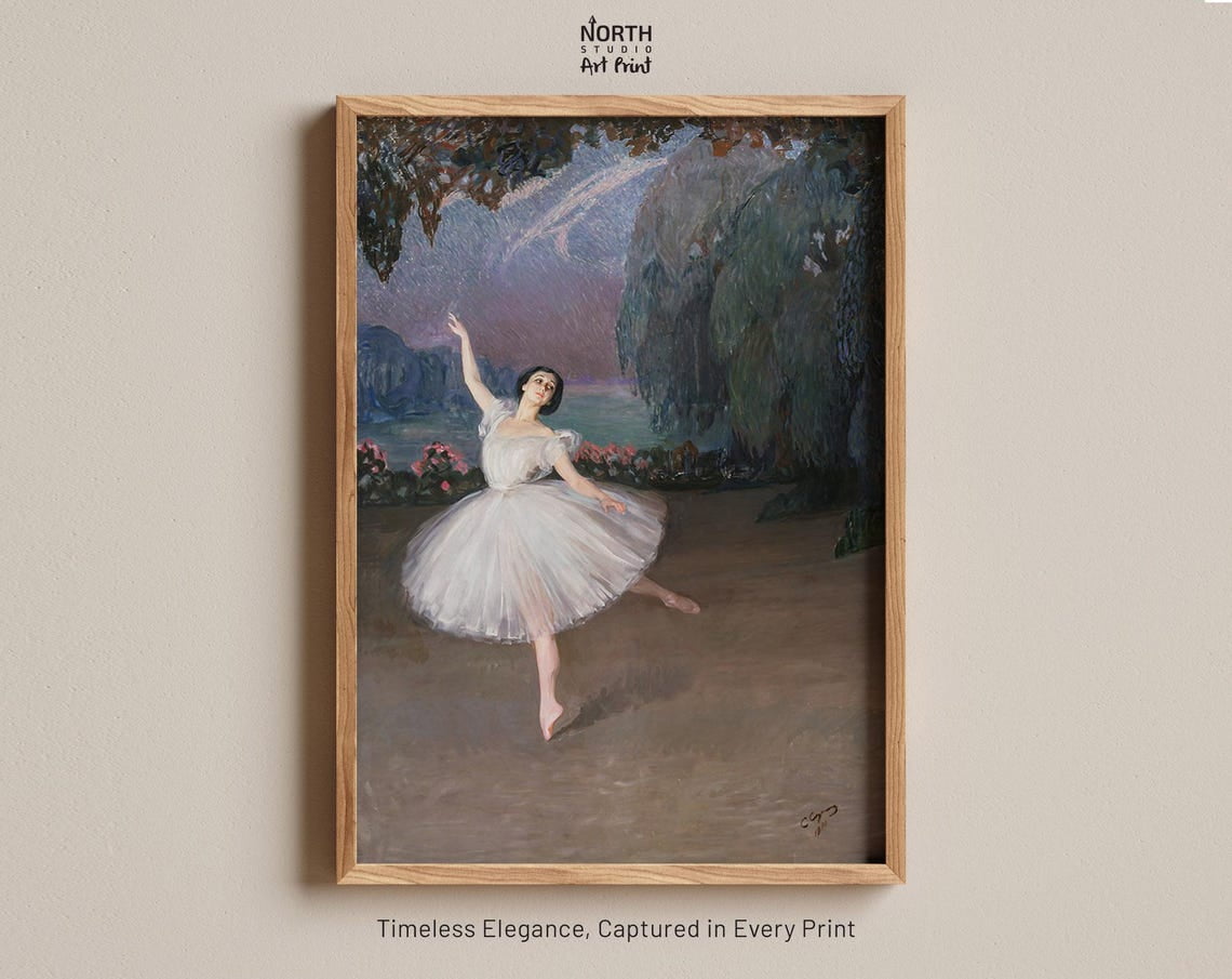 Tamara Karsavina Ballerina Print, Savely Sorin Les Sylphides Painting ...