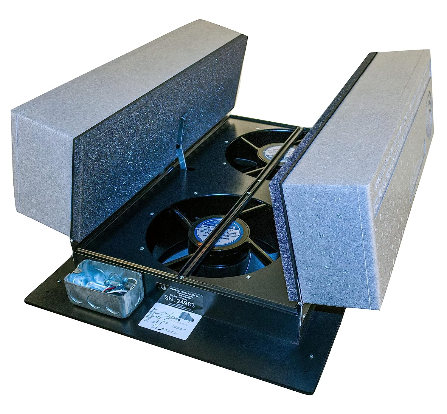 Tamarack TTi HV1600 R38 Whole House Fan (2 Speeds), Insulated Quiet ...