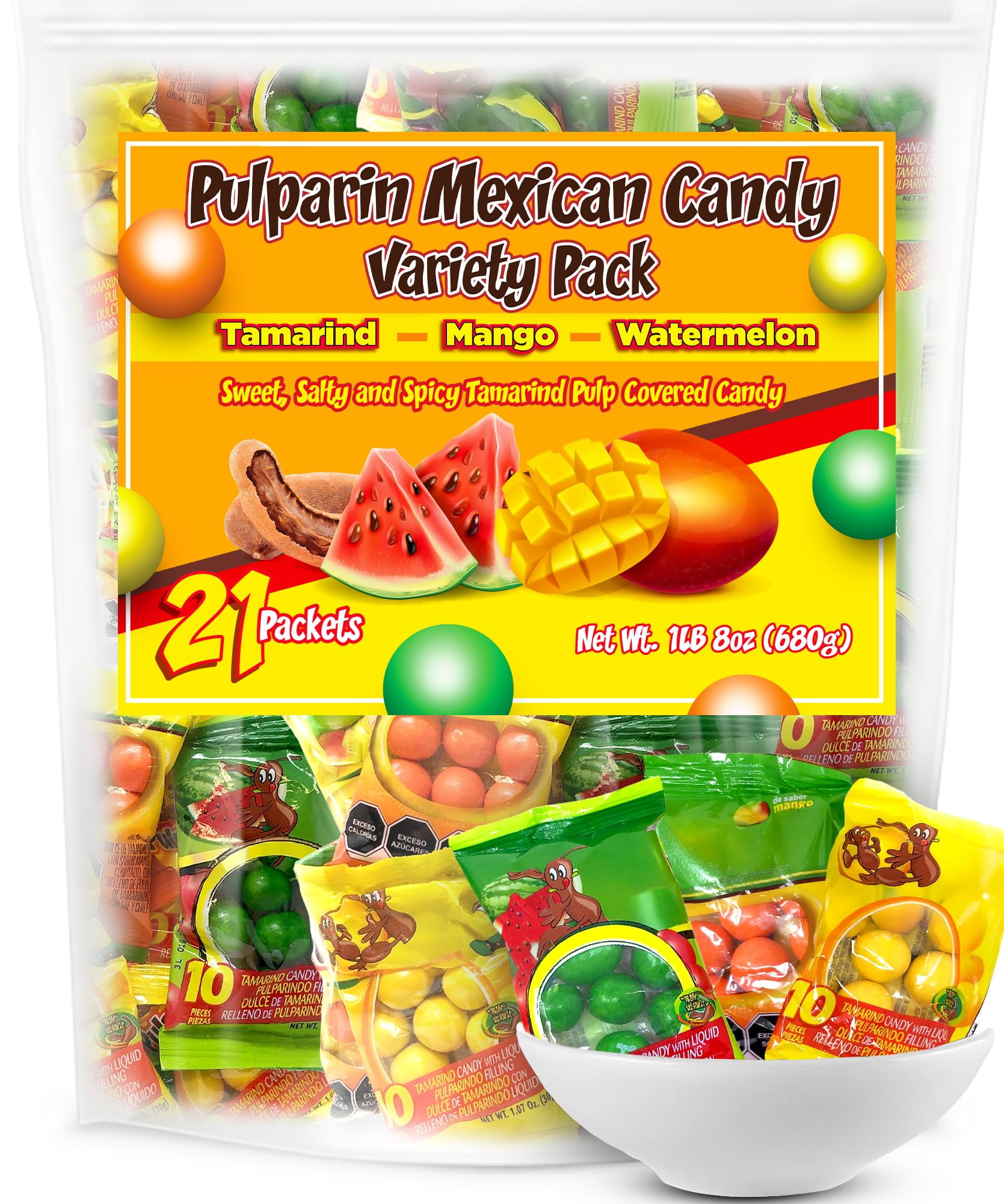 Tamarindo Dots Mexican Candy AKF18 Variety Pack, 21 Packs of Spicy ...