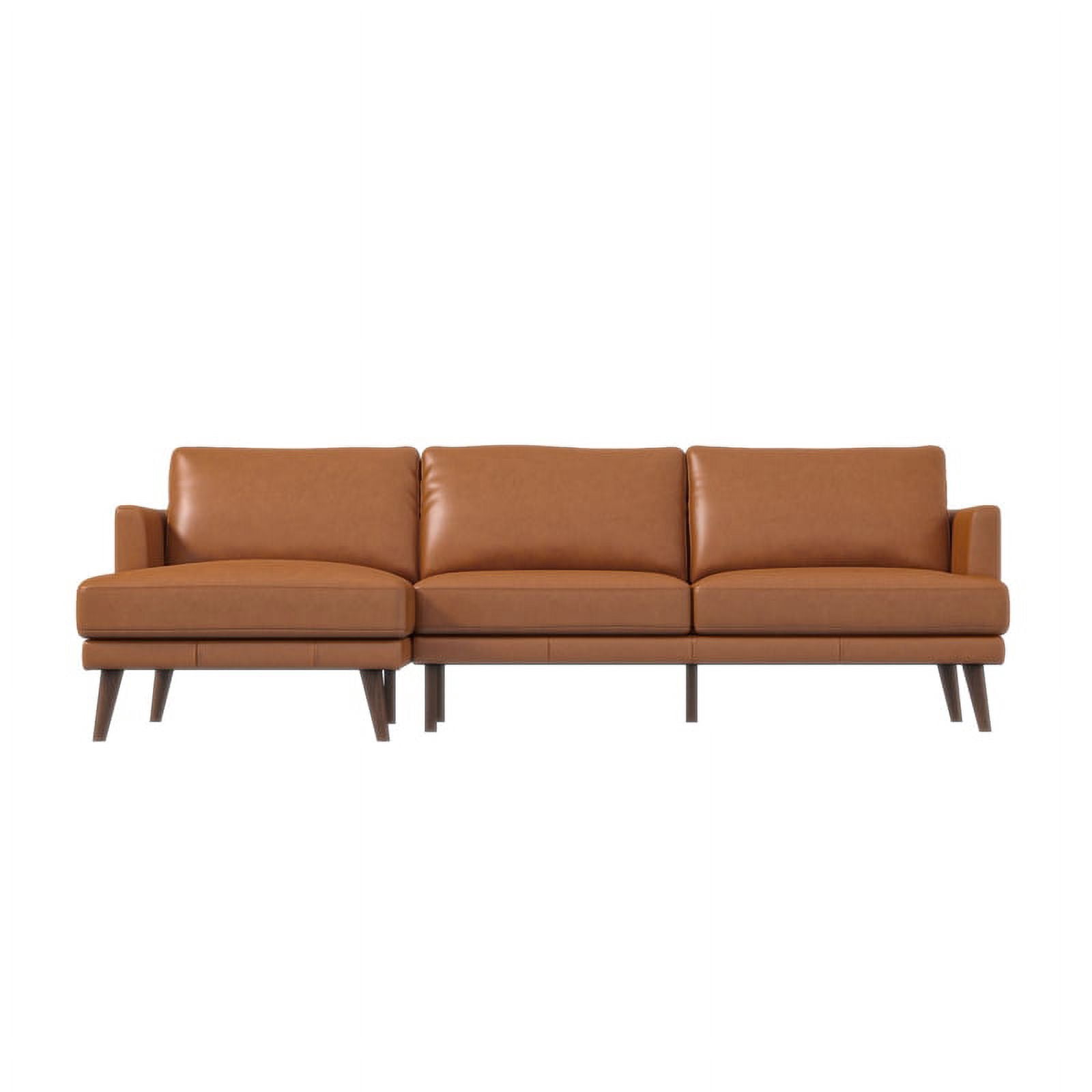 Tamarine Living Room L-Shaped Tan Leather Corner Sectional Couch ...