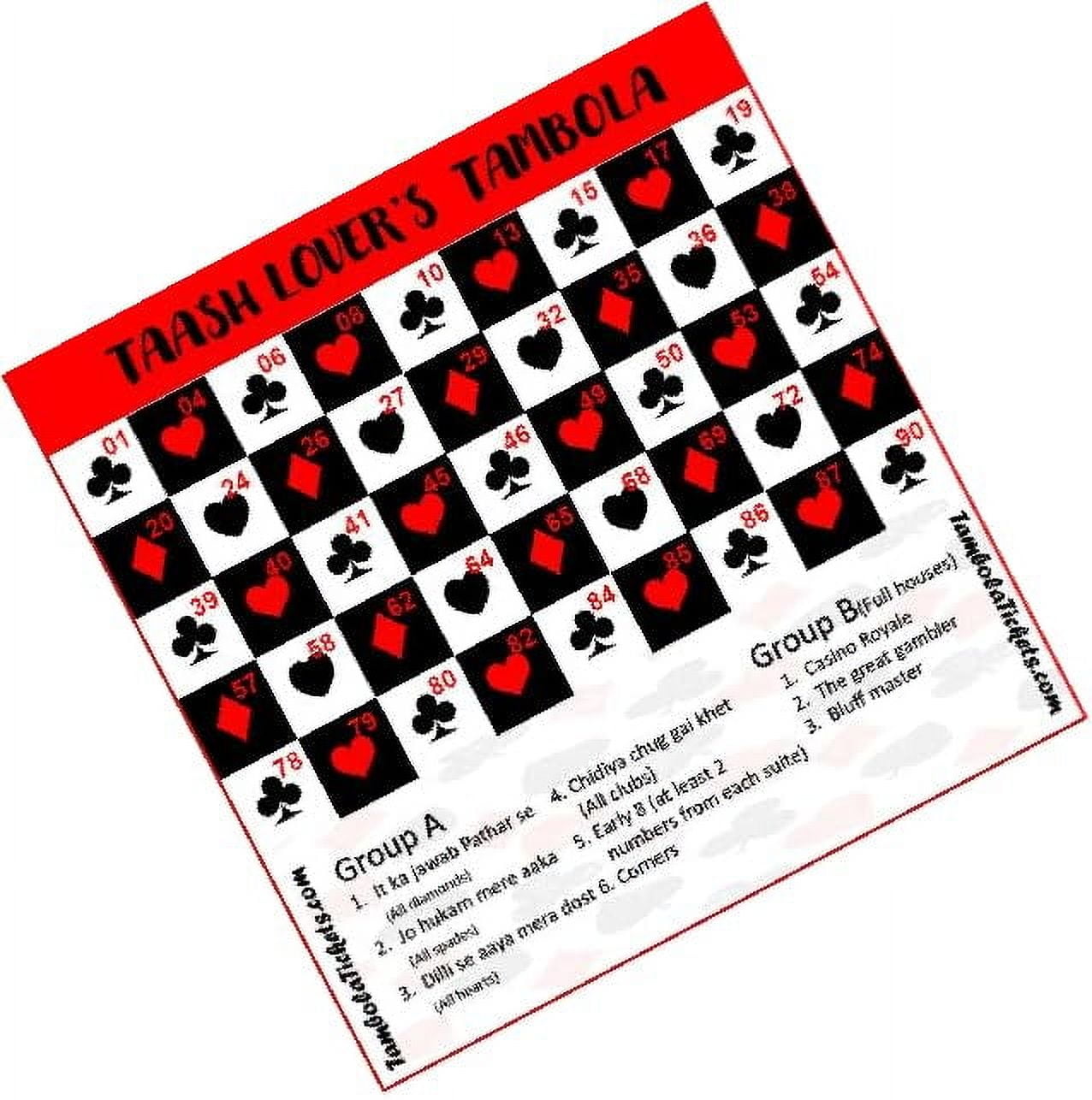 Tambola Tickets Tash Lover Playing Cards Multicolor With Dividends ...