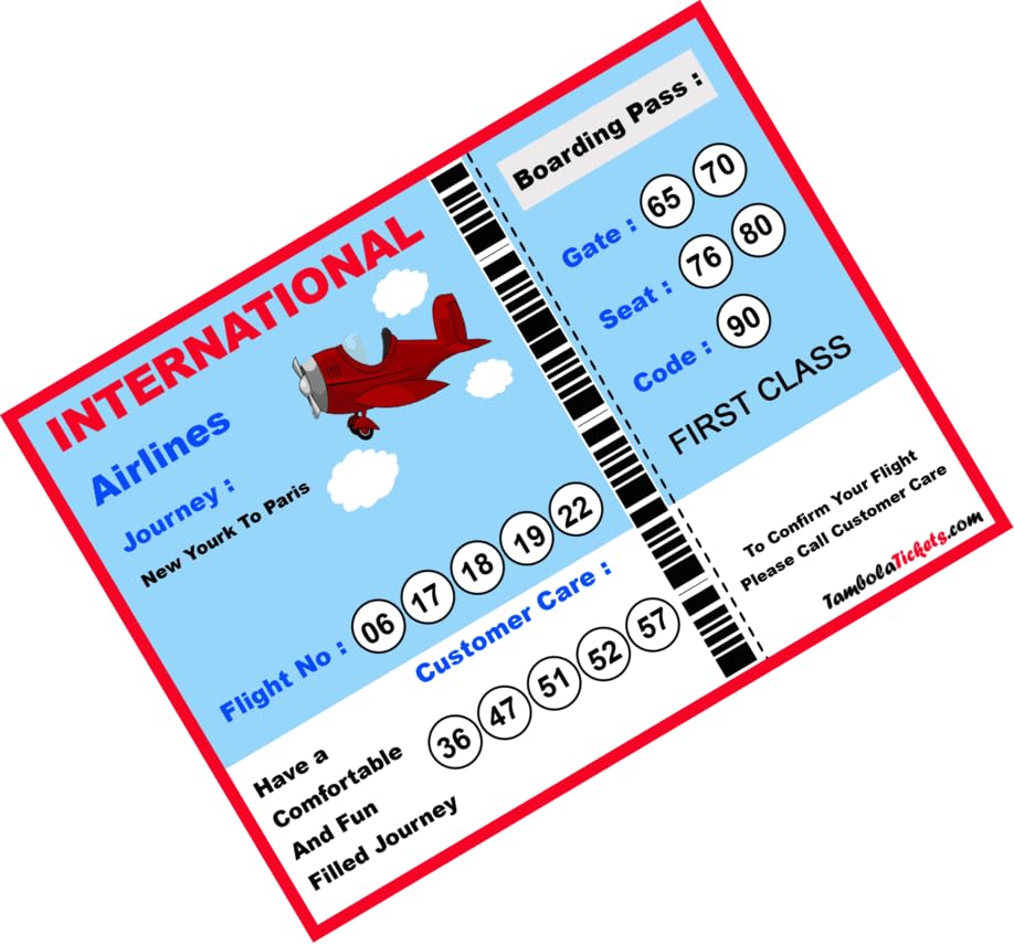 TambolaTicketscomFirst Class Fun Boarding Pass Edition tambola Tickets ...