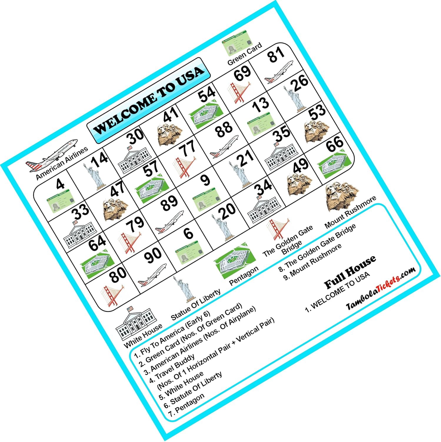 TambolaTicketscomWelcome to USA Travel Theme tambola Tickets Bingo ...