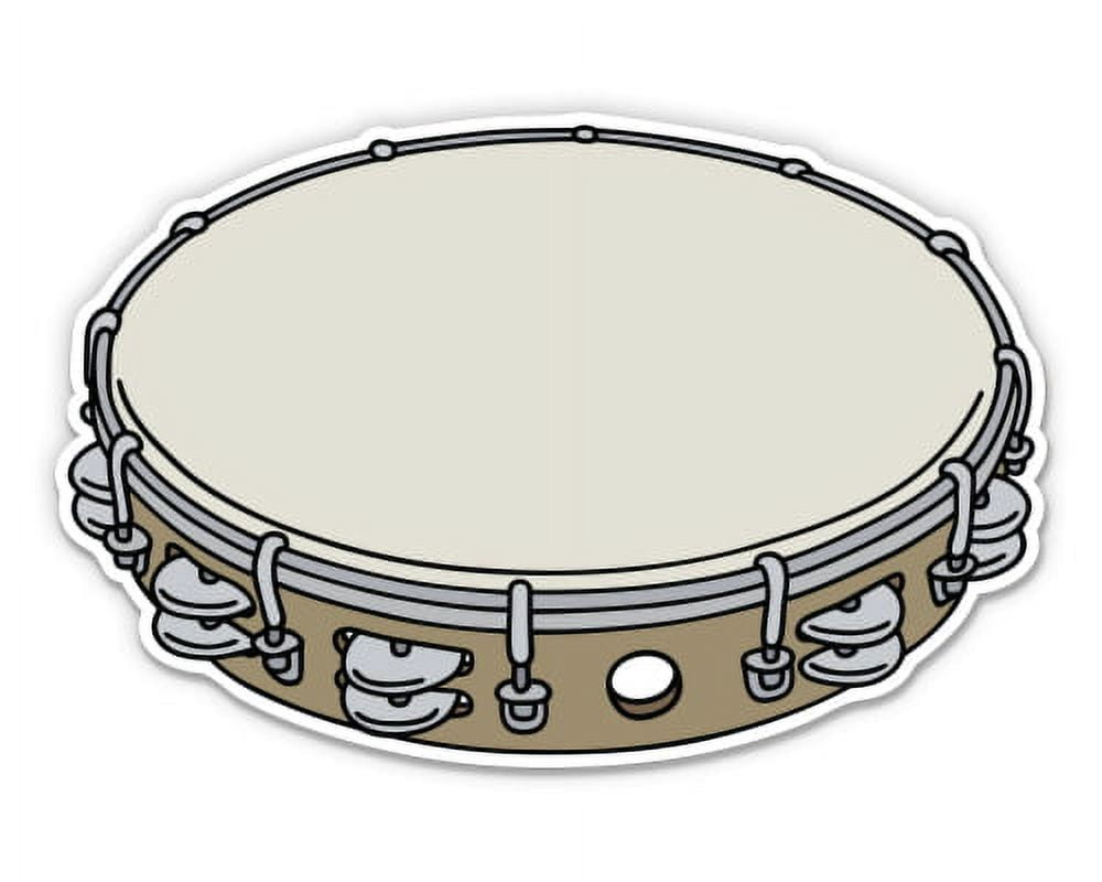 Tambourine - 8" Vinyl Sticker - For Car Laptop I-Pad - Waterproof Decal ...