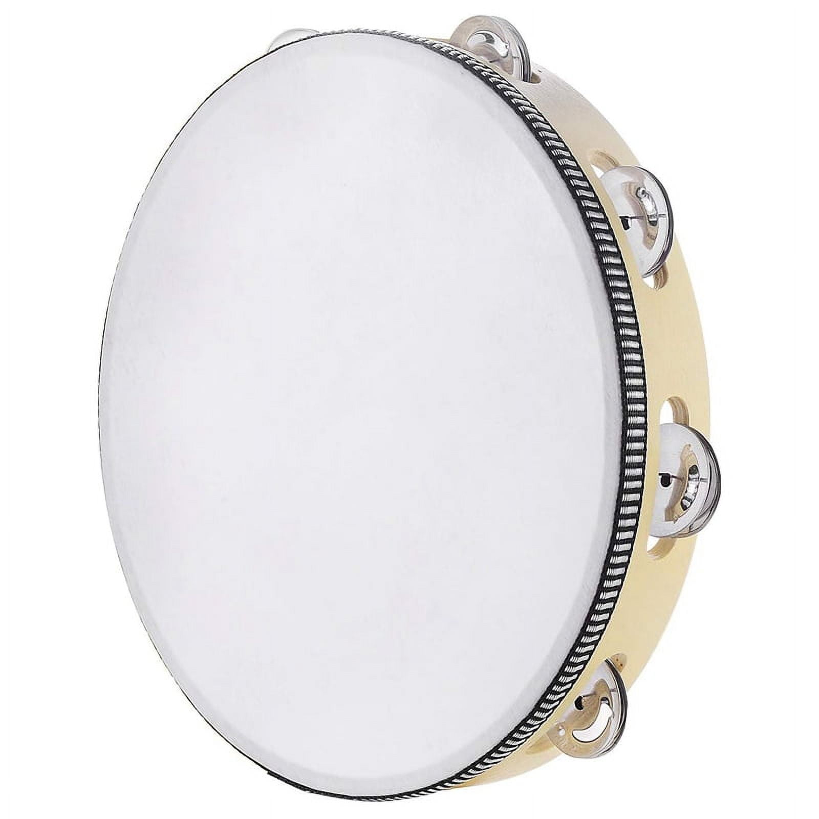 Tambourine for Adults 10 Inch Hand Held Drum Bell Metal Jingles ...