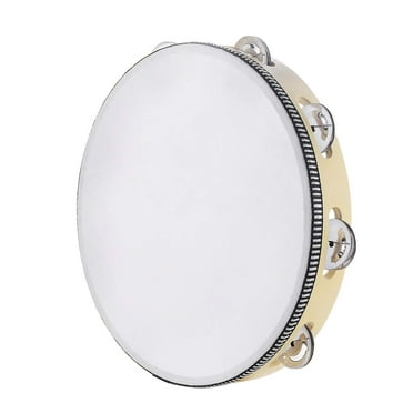 Tambourine Double Row Metal Jingles Bell Hand Held Percussion Half Moon ...