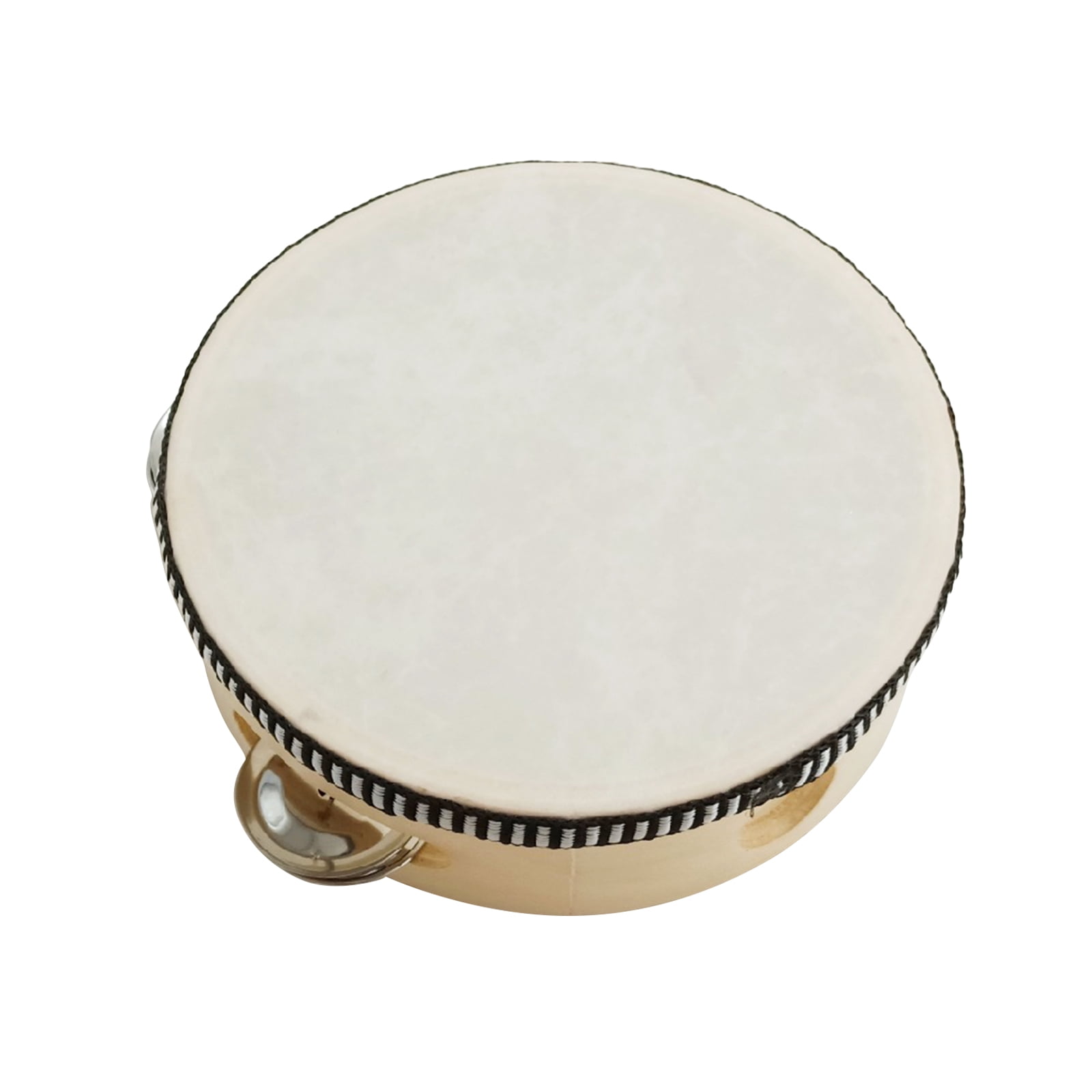 Tambourines Musical Instrument for Adults Wooden Hand Held Drum Bells ...