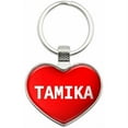 Tamika - Names Female Metal Heart Keychain Key Chain Ring, Red ...