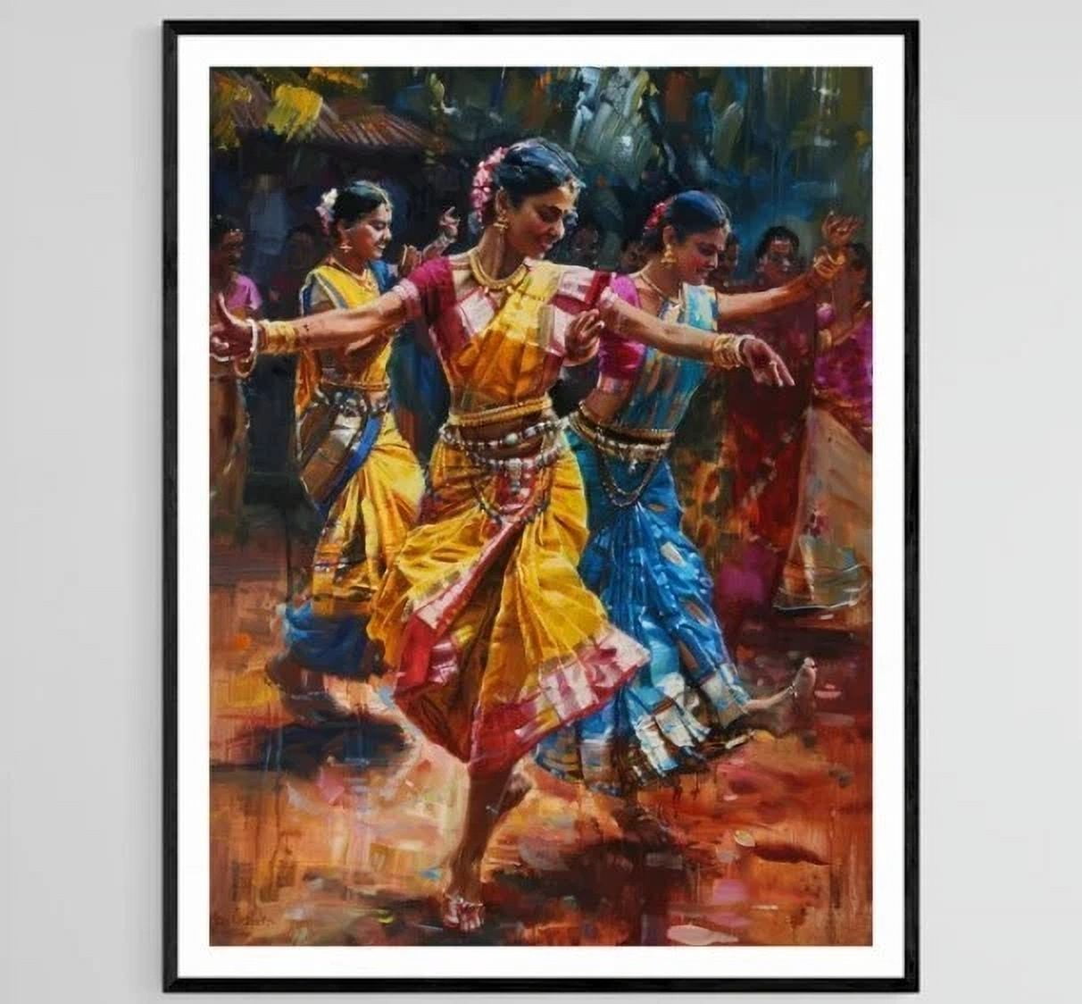 Tamil Nadu Folk Dance South India Cultural Artwork Home Decor Vintage ...