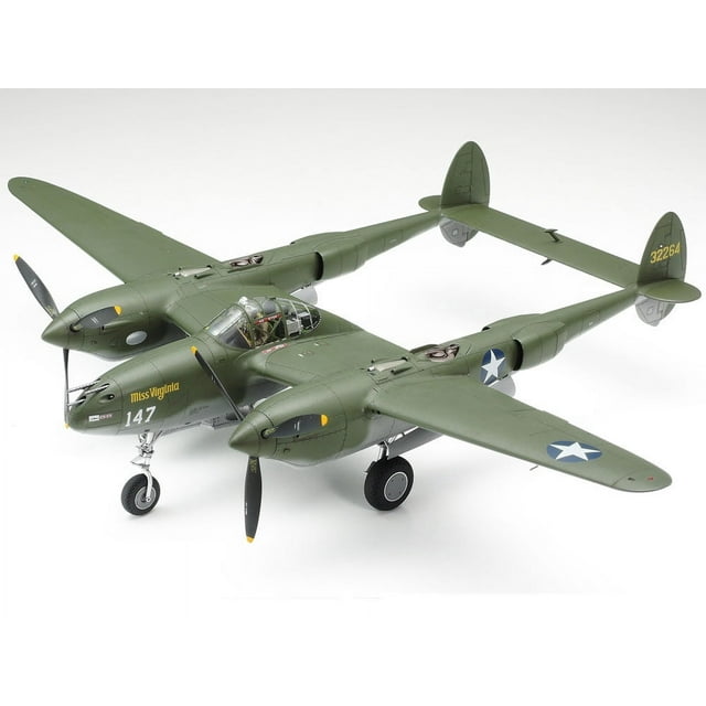 Tamiya 1/48 Lockheed P-38 F/G Lightning Plastic Model Airplane Kit for Adults, Air Force Toy ...