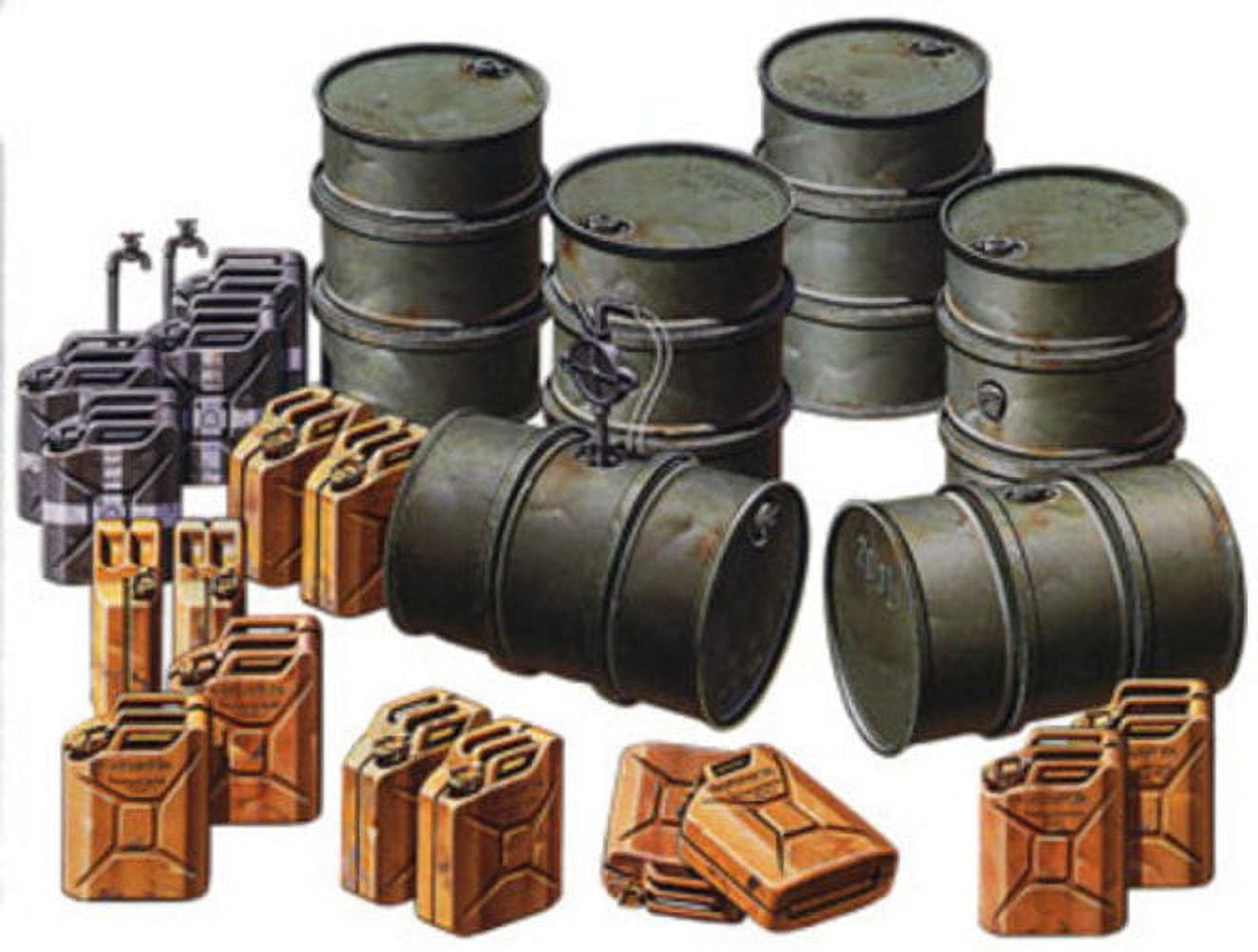 Tamiya 35186 WWII German Fuel Drum Set 1/35 Scale Plastic Model Kit ...