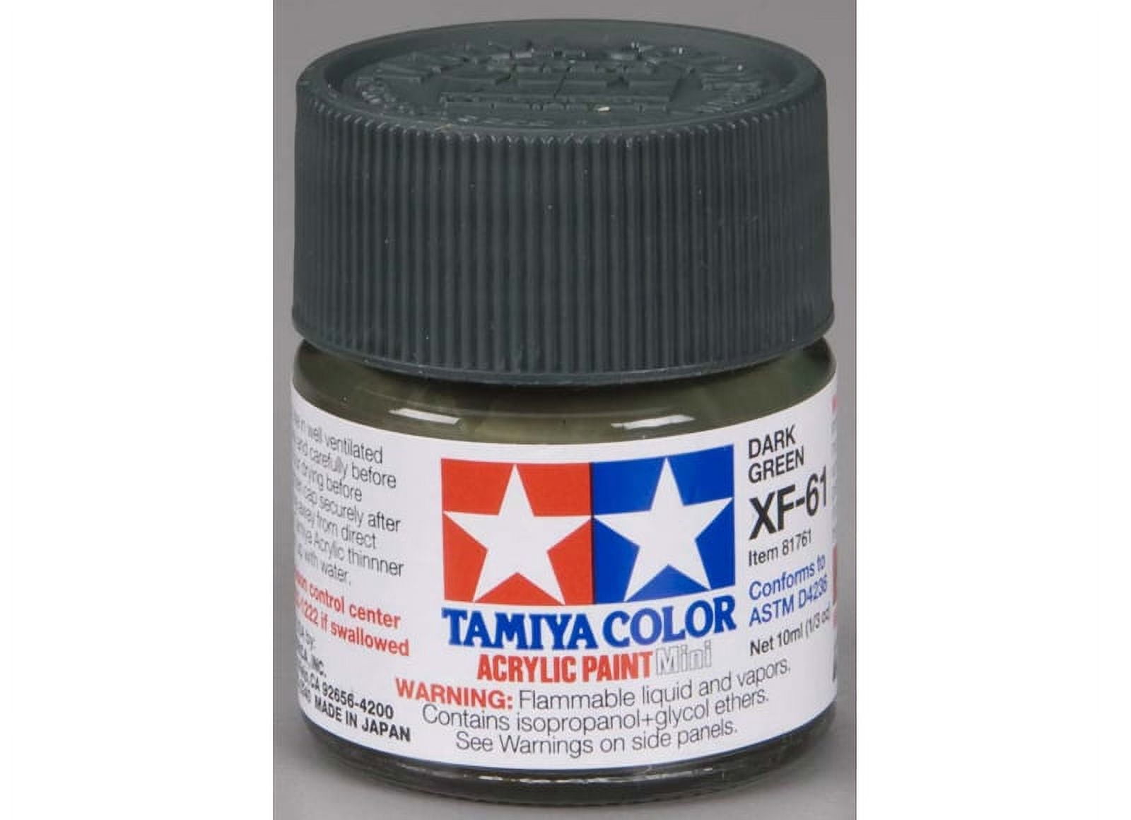 Tamiya 81761 Acrylic Mini XF61 Dark Green 1/3 oz TAM81761 - Walmart.com