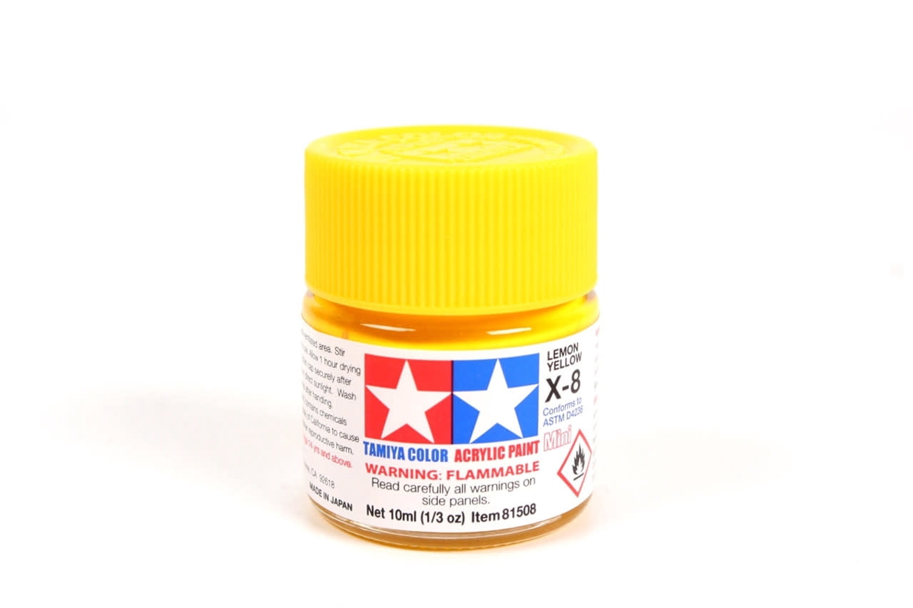 Tamiya Acrylic Mini X8 Lemon Yellow TAM81508 Plastics Paint Acrylic ...