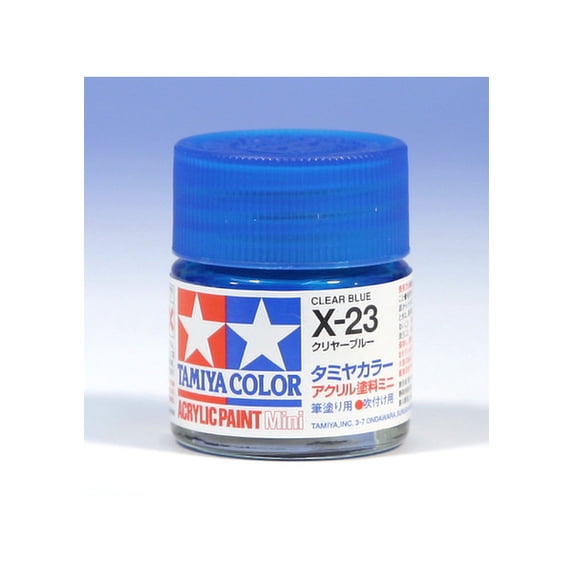 Tamiya Acrylic Mini X23 Clear Blue TAM81523 Plastics Paint Acrylic ...