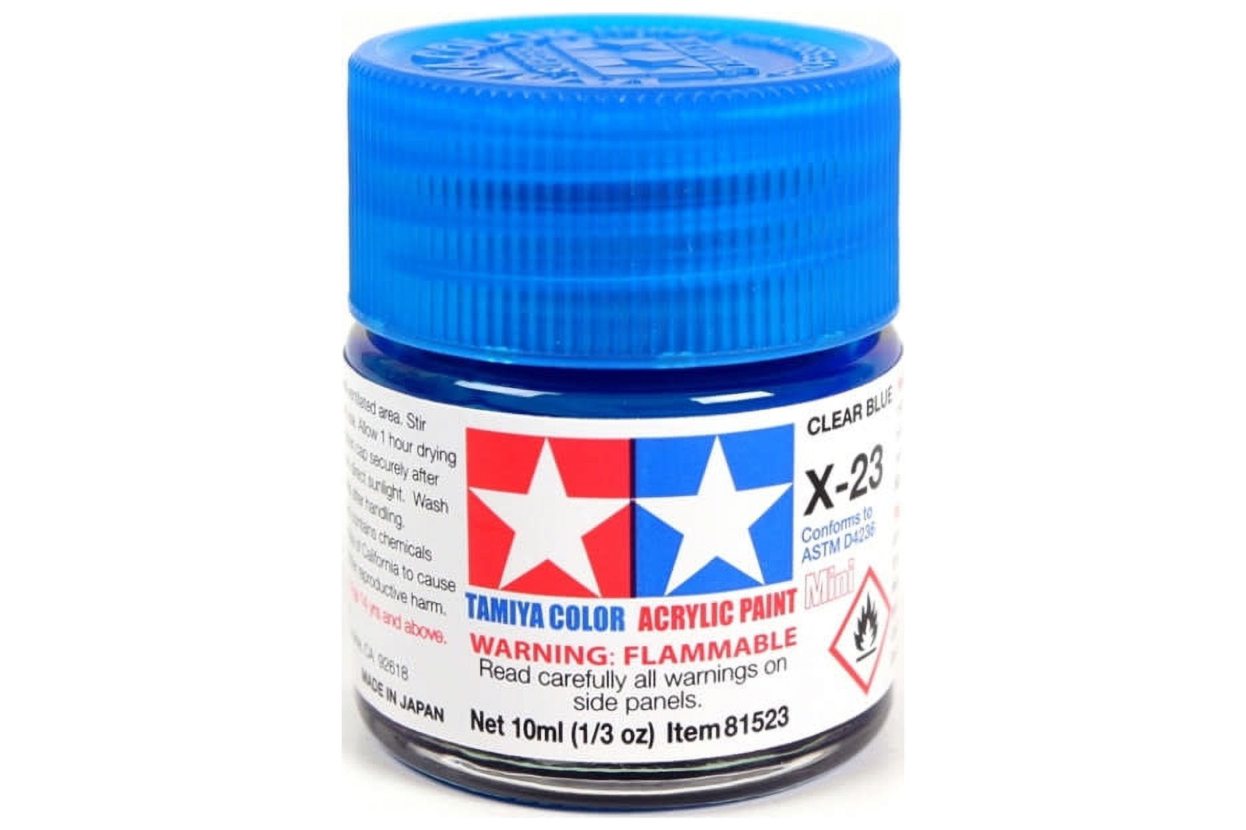 Tamiya Acrylic Mini X23 Clear Blue TAM81523 Plastics Paint Acrylic ...