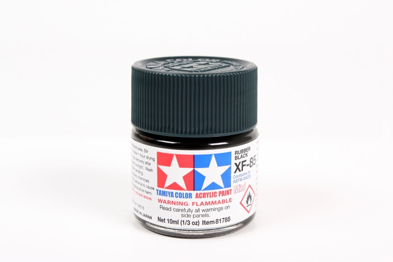 Tamiya Acrylic Mini XF-85 Rubber Black 10ml 10ml (1/3oz) TAM81785 ...