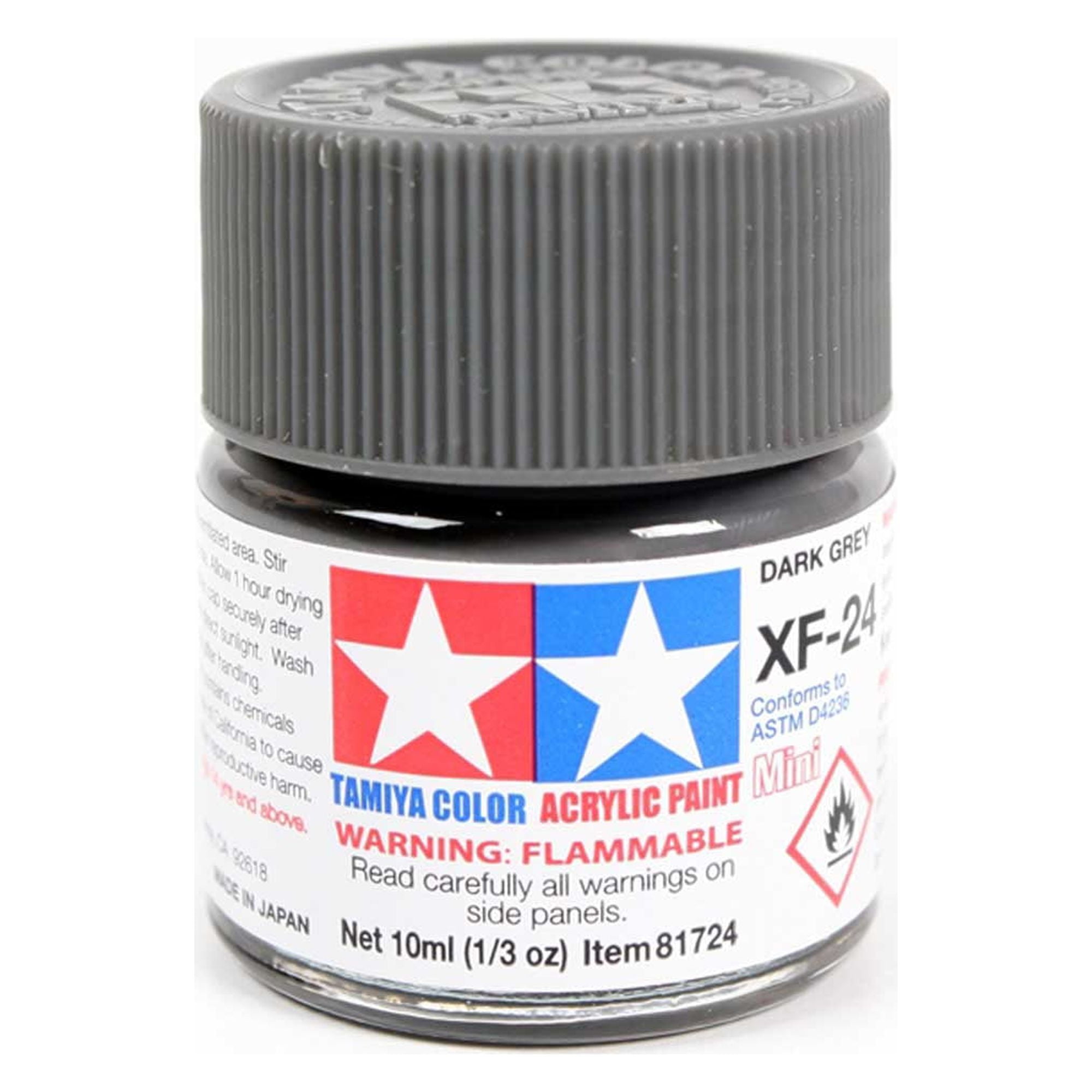 Tamiya Acrylic Mini XF24 Dark Grey TAM81724 Plastics Paint Acrylic ...