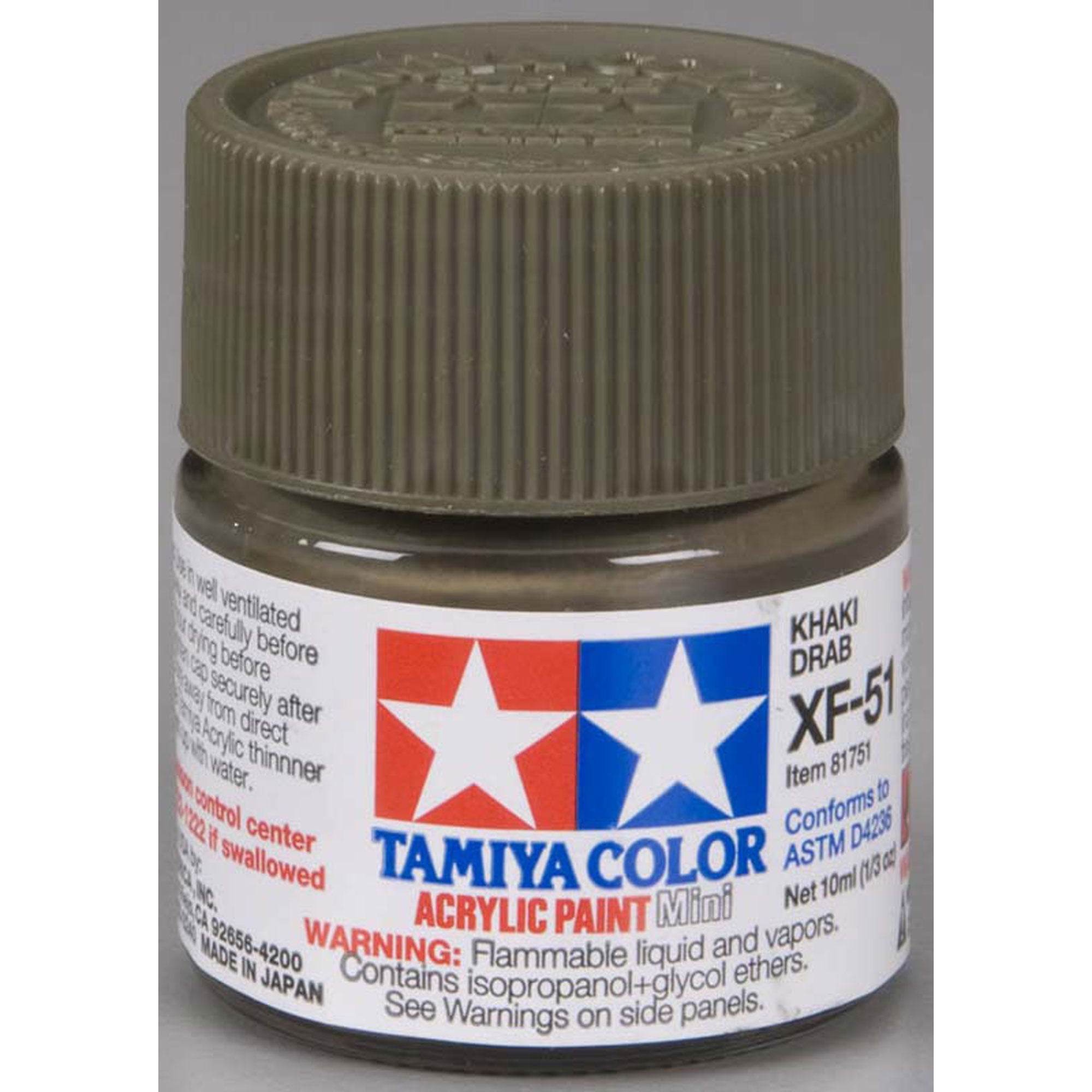 Tamiya Acrylic Mini XF51 Khaki Drab TAM81751 Plastics Paint Acrylic ...