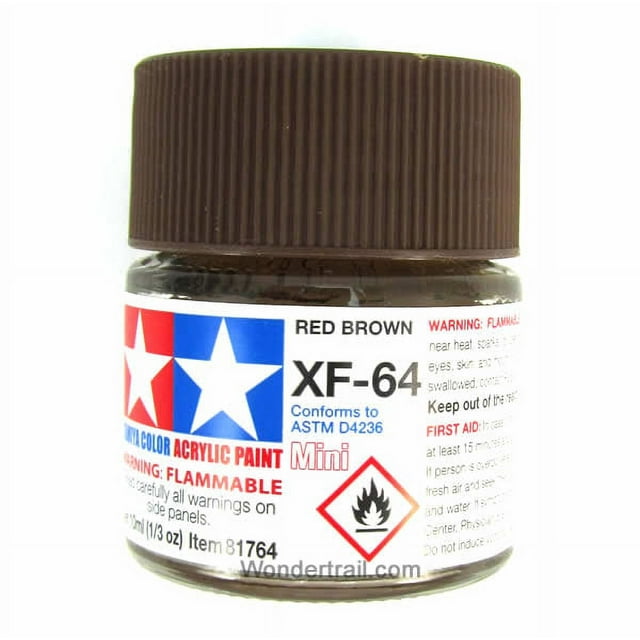 Tamiya Acrylic Mini XF64 Red Brown TAM81764 Plastics Paint Acrylic ...