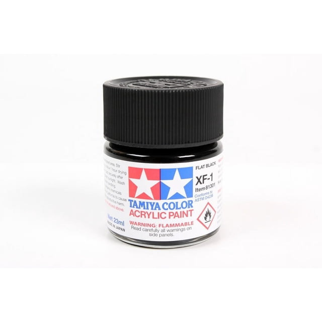 Tamiya Acrylic XF-1 Flat Black 23ml TAM81301 - Walmart.com