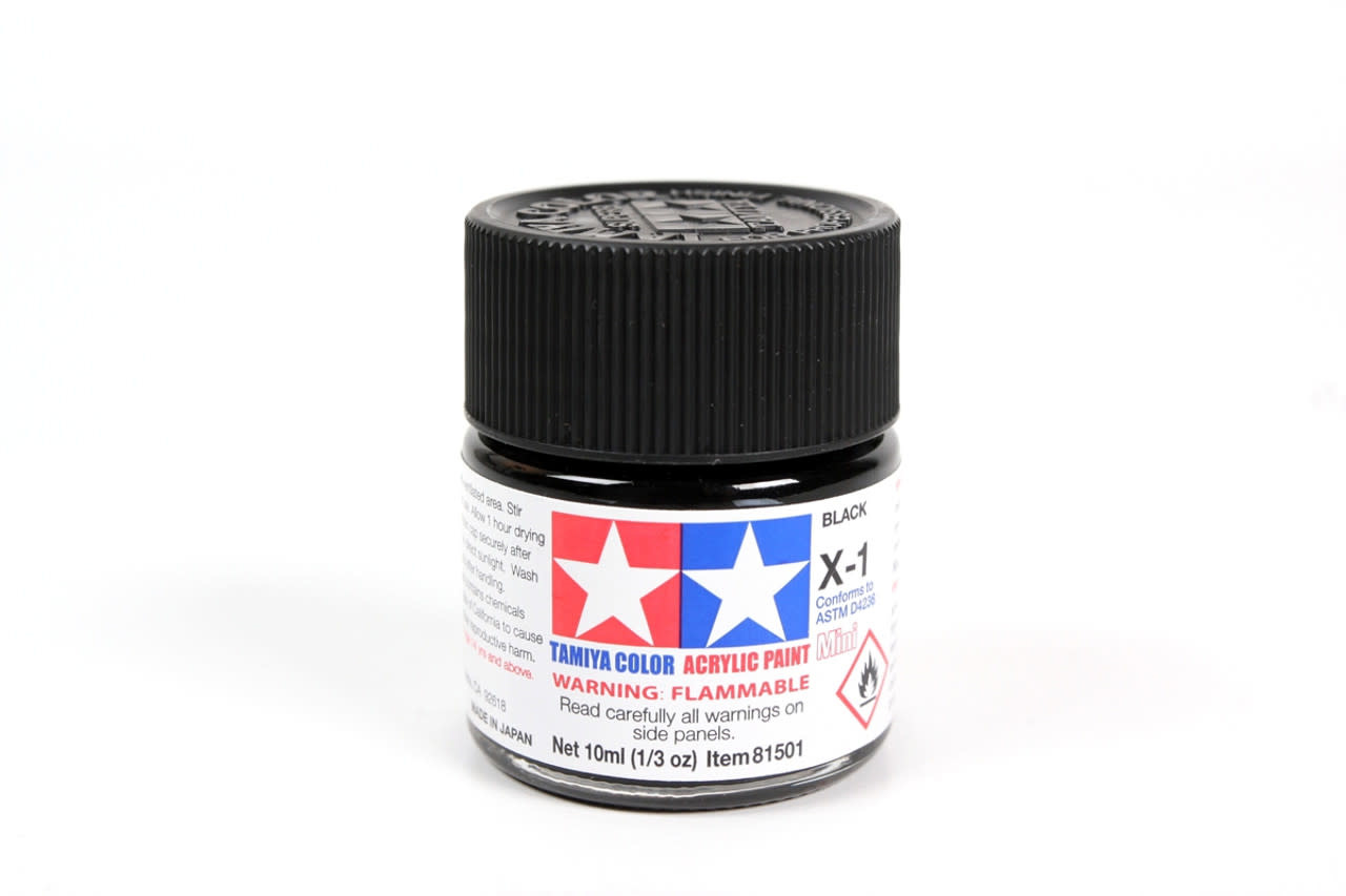Tamiya Color Acrylic Paint Mini X-1 Black (81501) - Walmart.com
