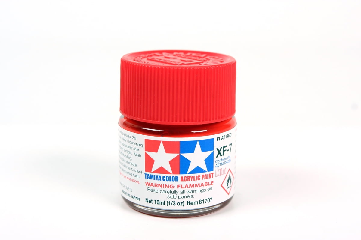 Tamiya Color Mini XF-7 Flat Red Acrylic Paint 10ml - Walmart.com