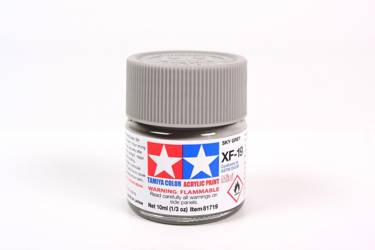 Tamiya Acrylic Mini XF-19, Sky Grey 10ml (1/3oz) TAM81719 for Plastic ...