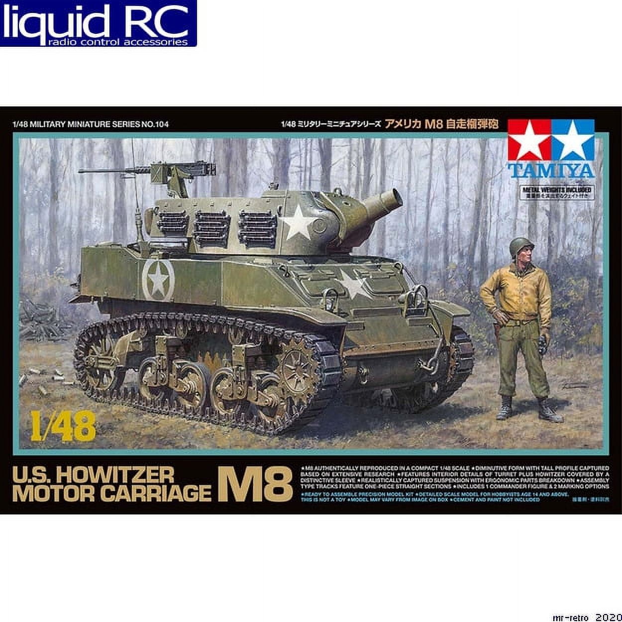 Tamiya USA TAM32604 1/48 U.S. Howitzer Motor Carriage M8 Plastic Model ...
