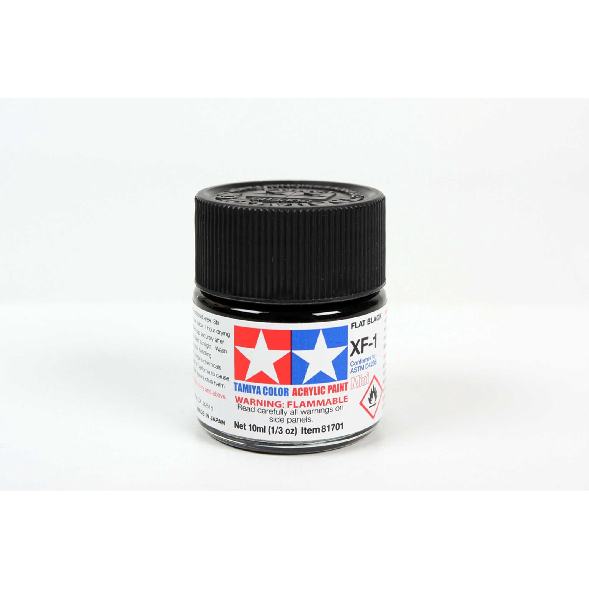 Tamiya USA TAM81701 Acrylic Mini XF1 Flat Black - Walmart.com