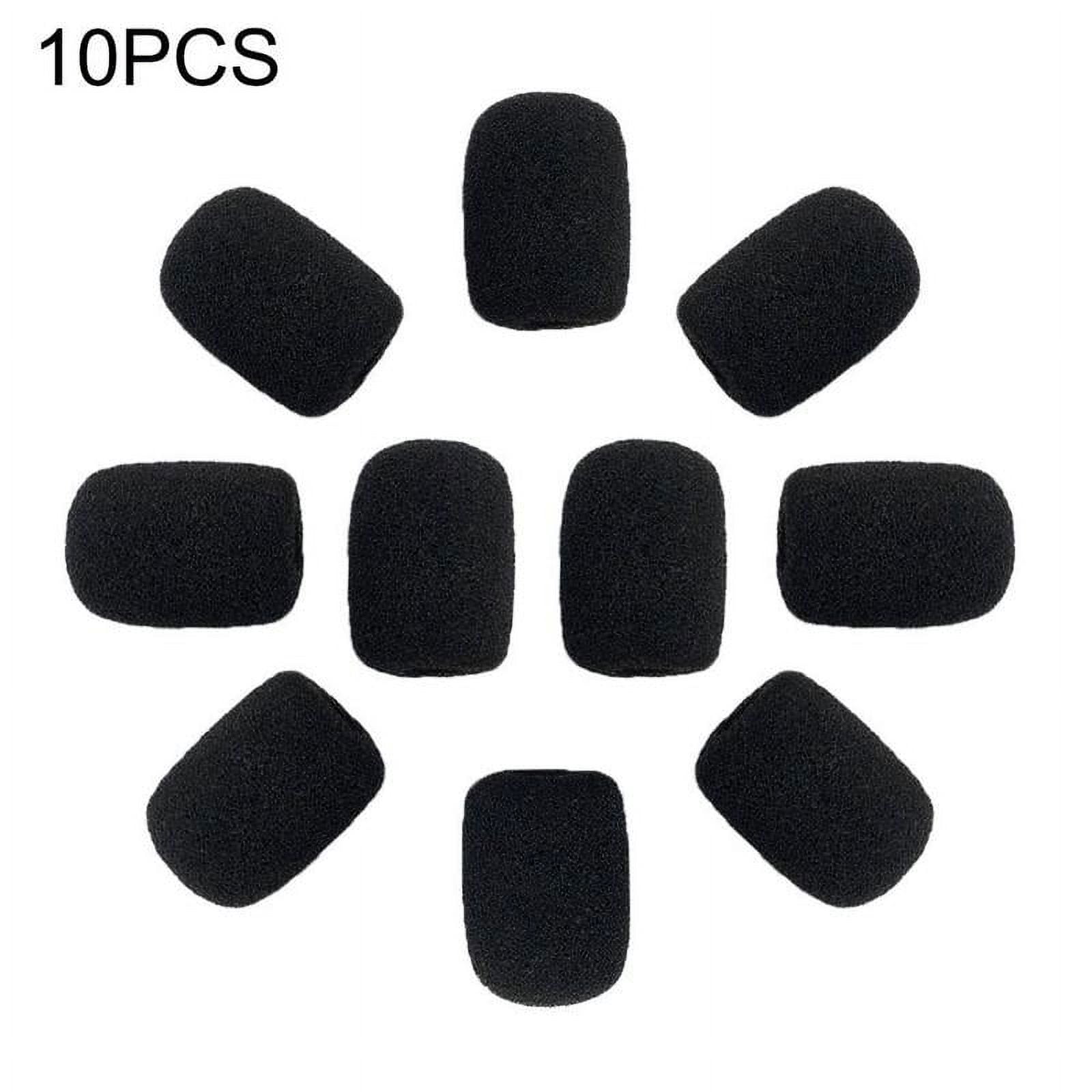 10X Microphone Headset Windscreen Sponge Foam Washable Black Mic Cover ...