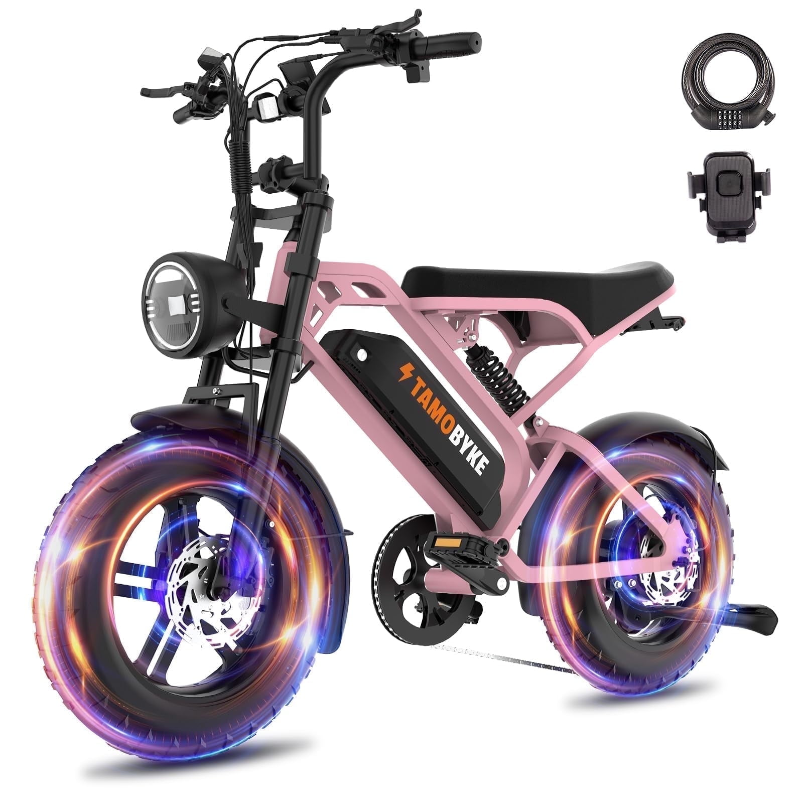 Tamobyke 16" Fat Tire Electric Bike for Teens,1000W 30mph Moutain Ebike ...