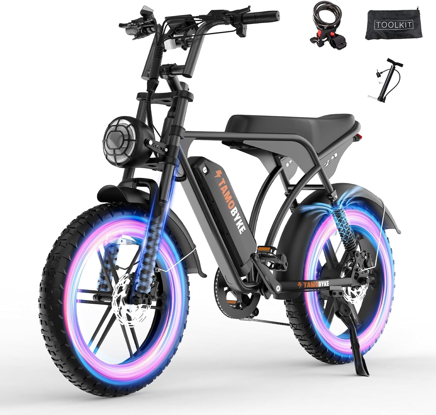 Tamobyke V29 Peak 1500W Electric Bike, 20" Fat Tire E-Mountain Bikes ...