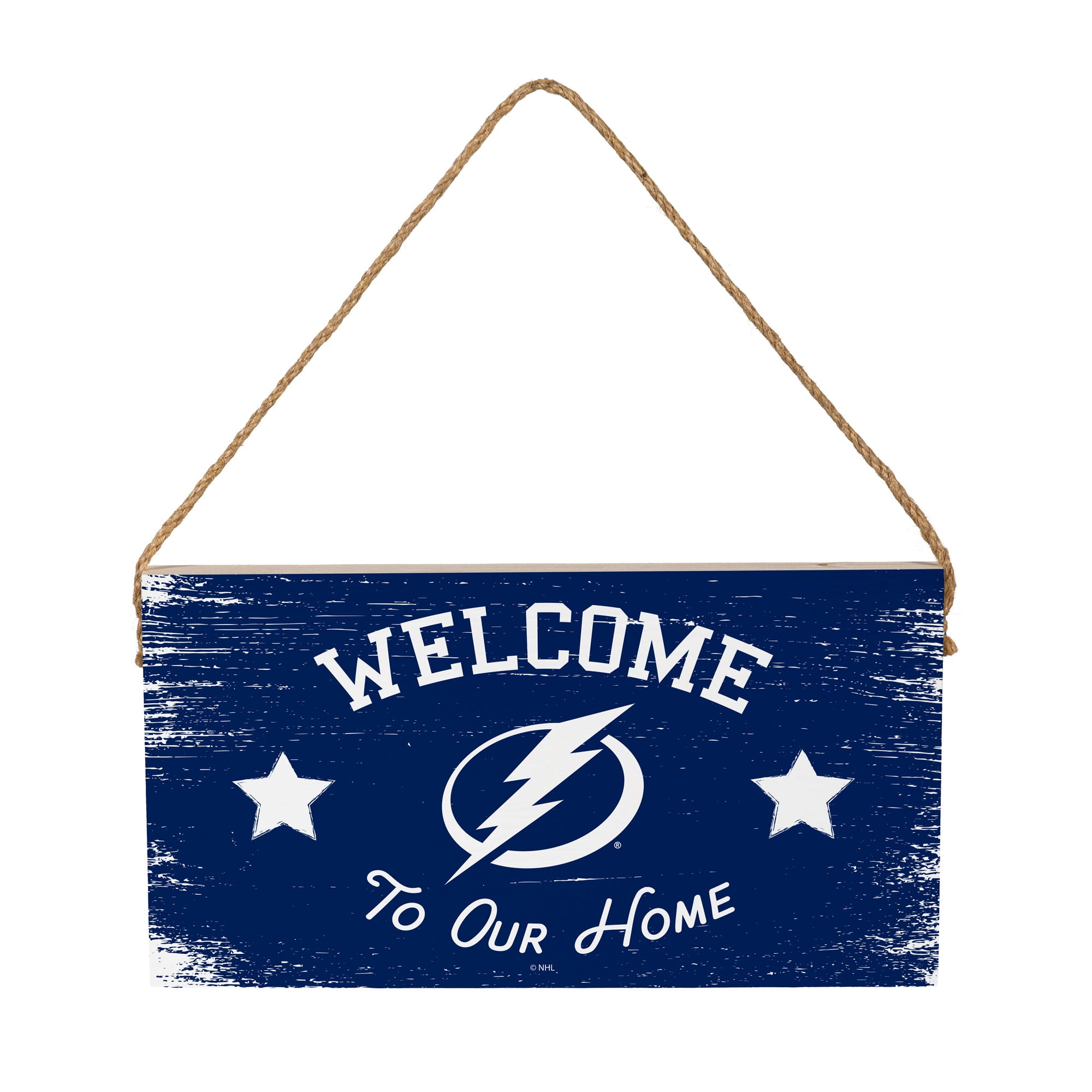Tampa Bay Lightning 6" x 11" Welcome Home Wood Wall Sign with Rope ...