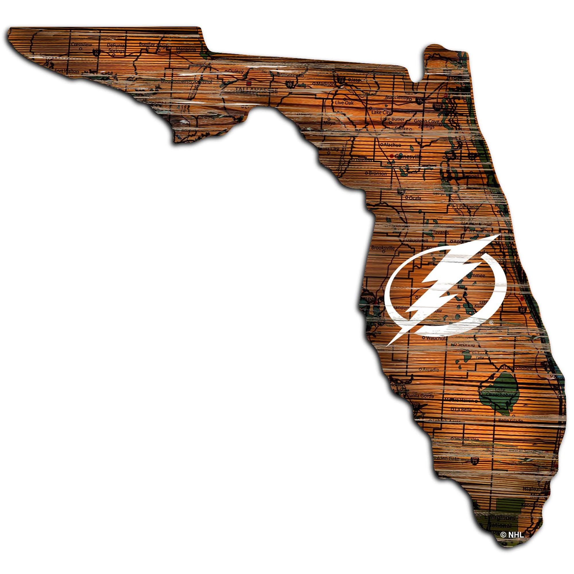 Tampa Bay Lightning Distressed State Cutout Sign - Walmart.com
