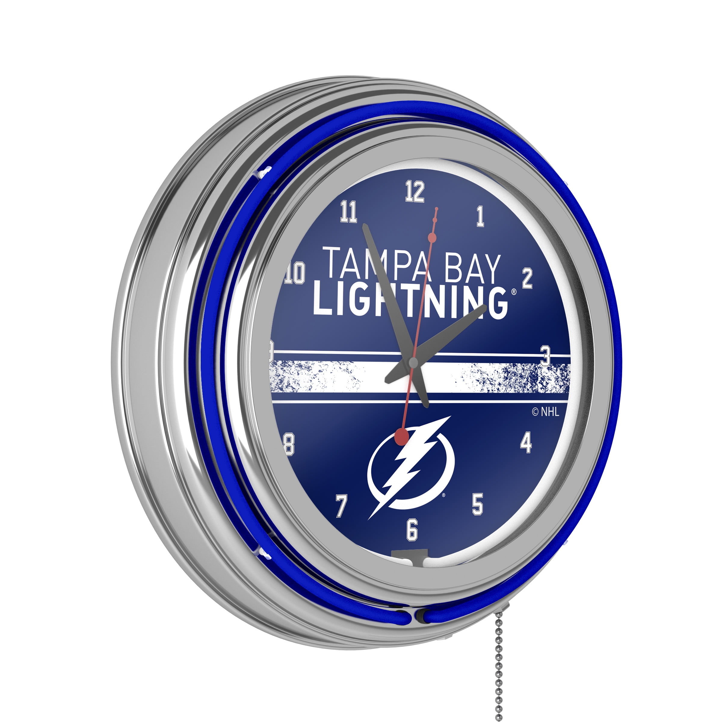 Tampa Bay Lightning Logo Retro Neon Analog Wall Clock with Pull Chain ...