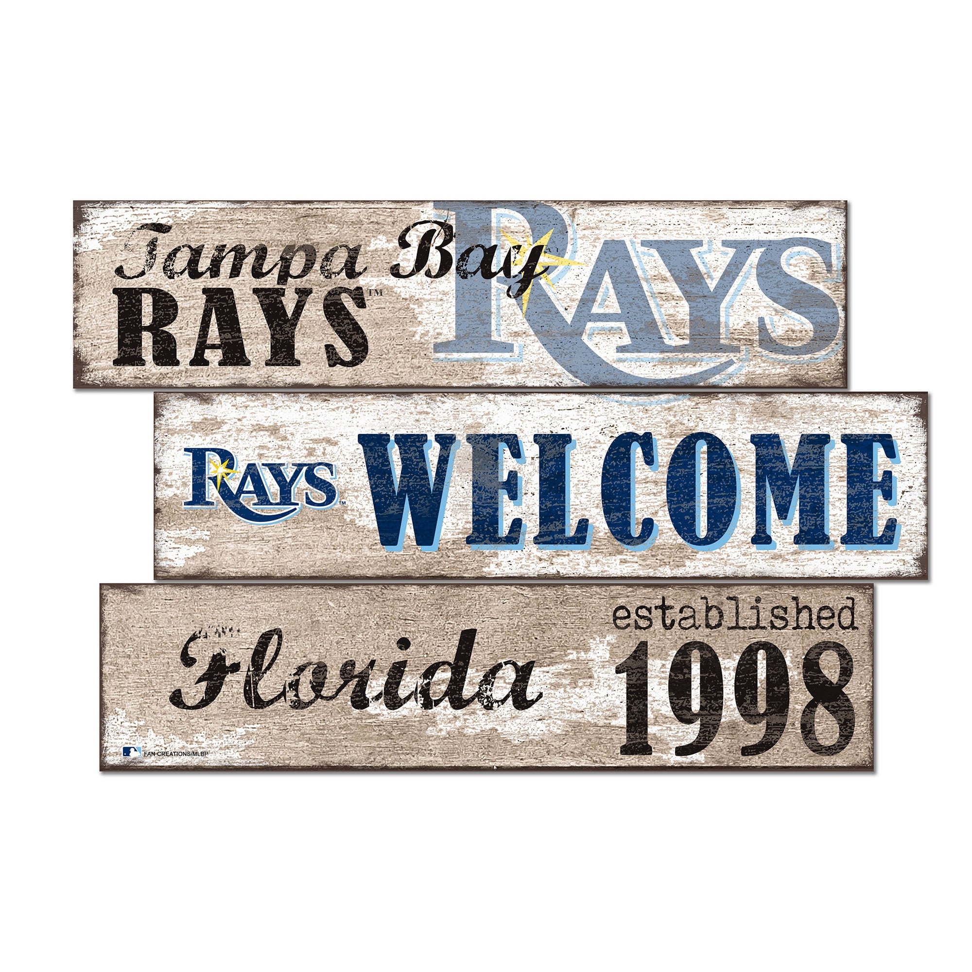 Tampa Bay Rays 24" 3-Plank Welcome Sign - Walmart.com