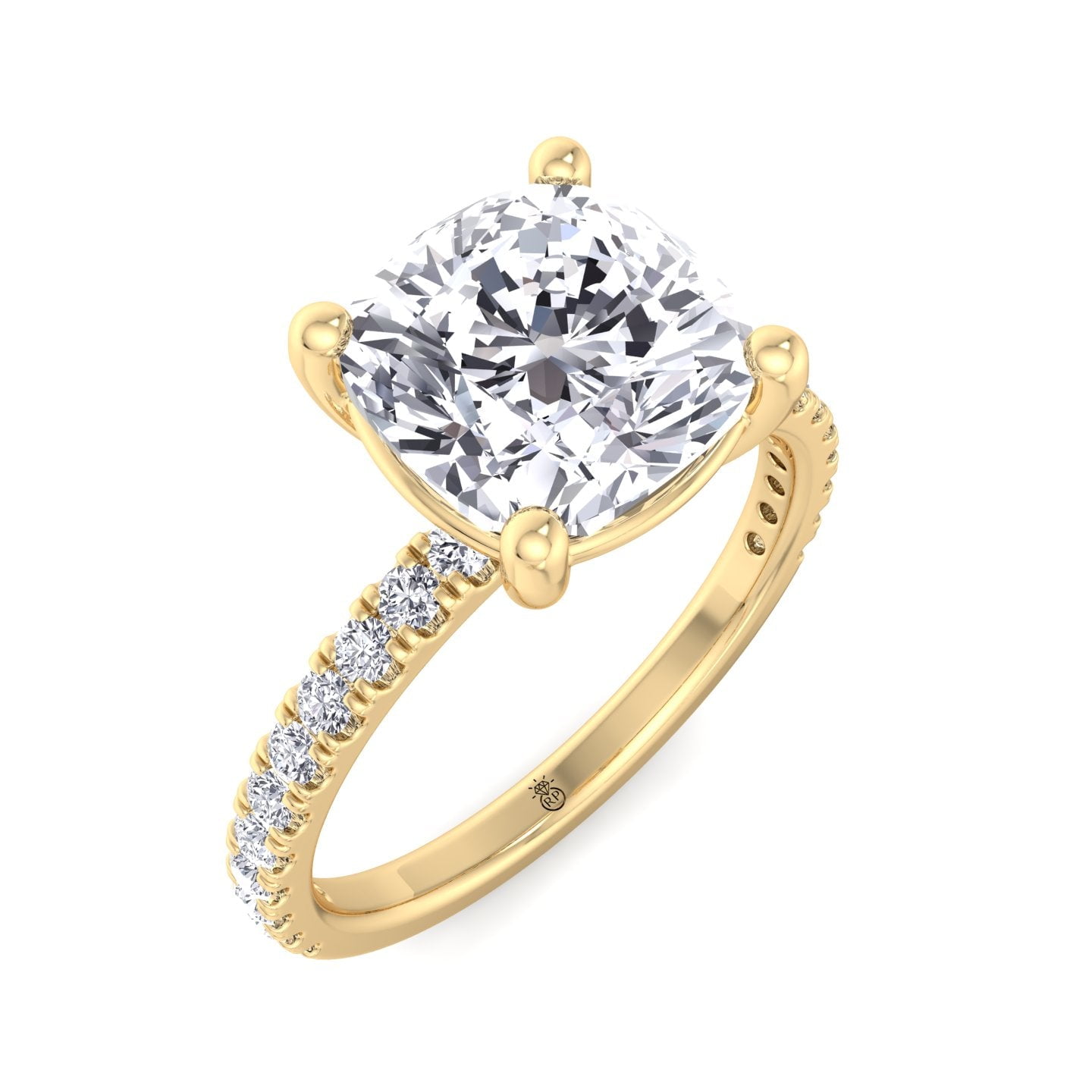Tampa - Moissanite Cushion Cut Lab Diamond Engagement Ring With ...