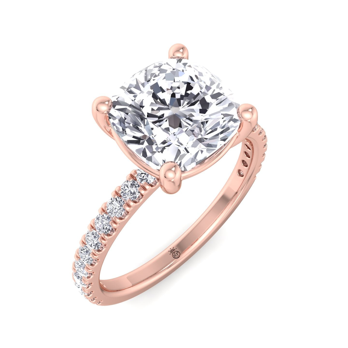 Tampa - Moissanite Cushion Cut Lab Diamond Engagement Ring With ...