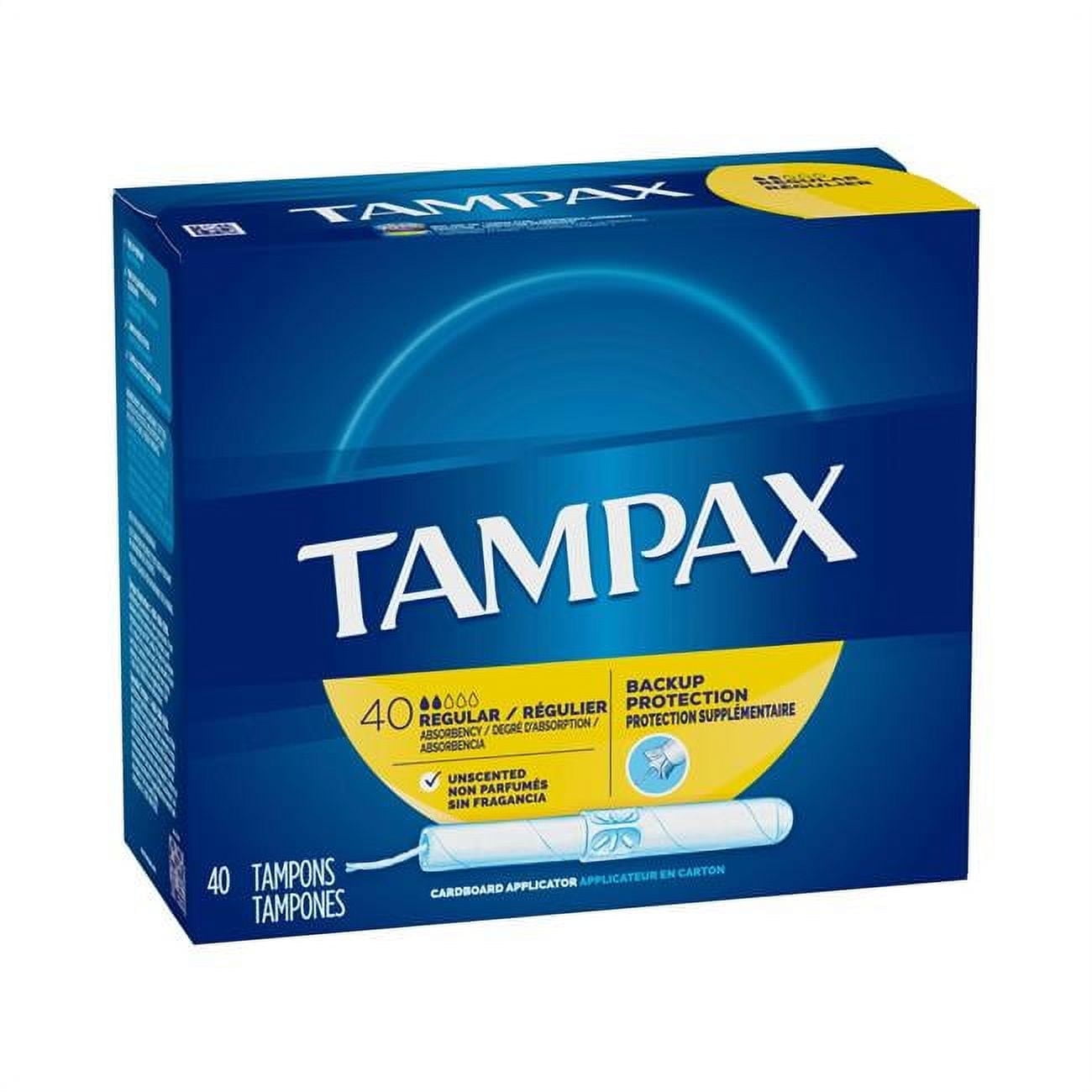 Tampax Regular Absorbency Tampons with Anti-Slip Grip Cardboard ...