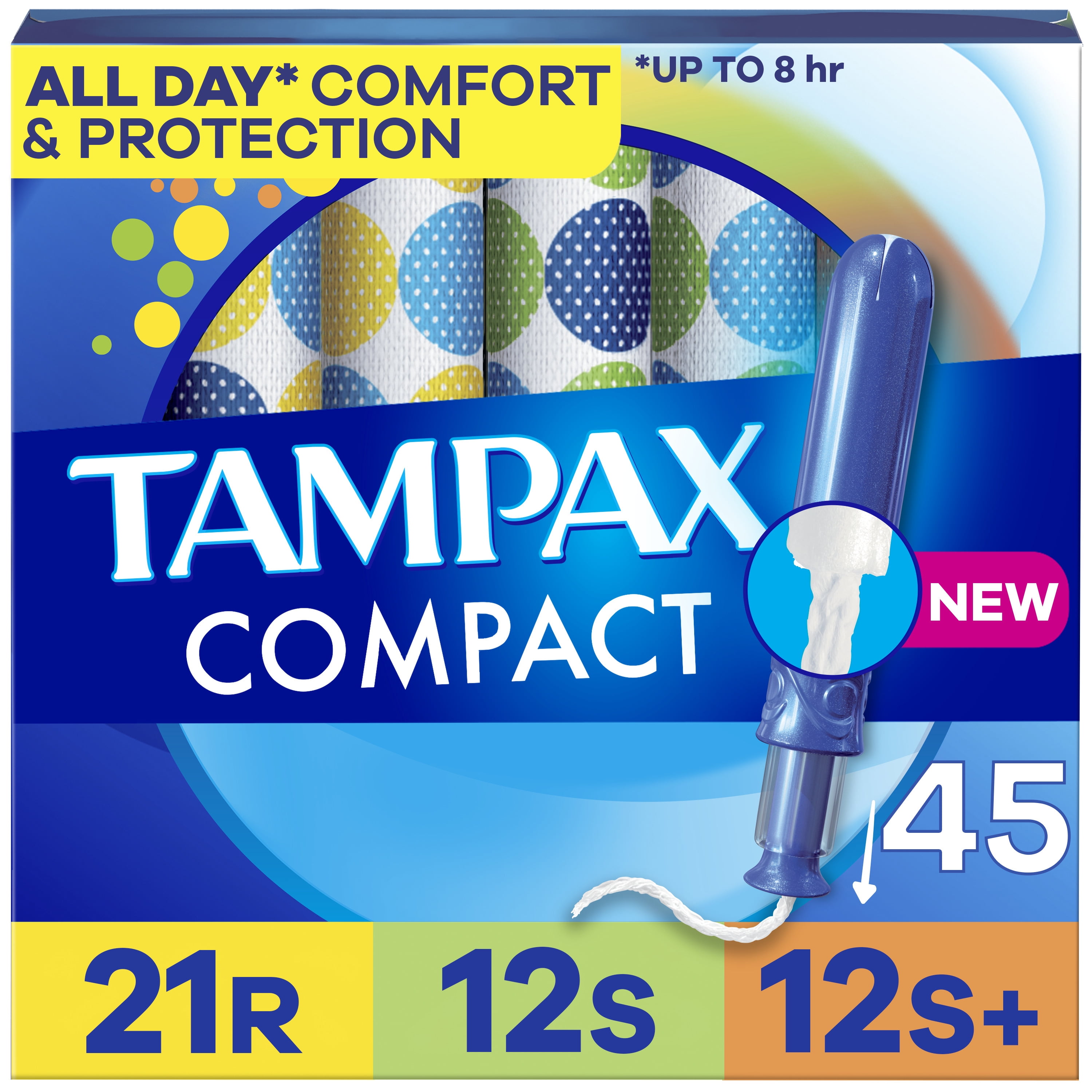 Tampax Compact Pearl Tampons Multipack, with LeakGuard Braid ...