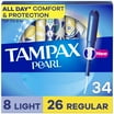Tampax Radiant Tampons with LeakGuard Braid, Regular Absorbency, 14 ...