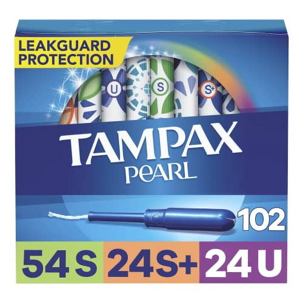 Tampax Pearl Tampons Multi Pack, Super/Super Plus/Ultra Absorbency with ...