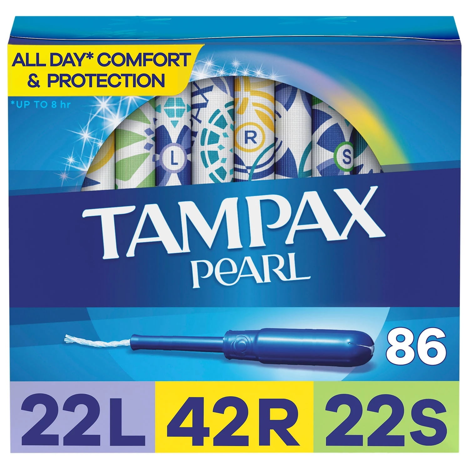 Tampax Pearl Tampons Multipack, with LeakGuard Braid, Light/Regular ...