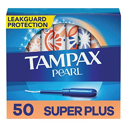 Tampax Pearl Tampons Super Plus Absorbency, with Leakguard Braid ...
