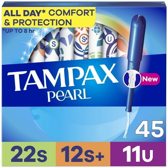 Tampax Pearl Tampons Trio Multipack, with LeakGuard Braid, Super/Super ...