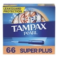 Tampax Pearl Tampons with LeakGuard Braid, Super Plus Absorbency, 66 ...