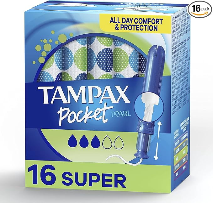 Tampax Pocket Pearl Tampons Super Absorbency with LeakGuard Braid ...