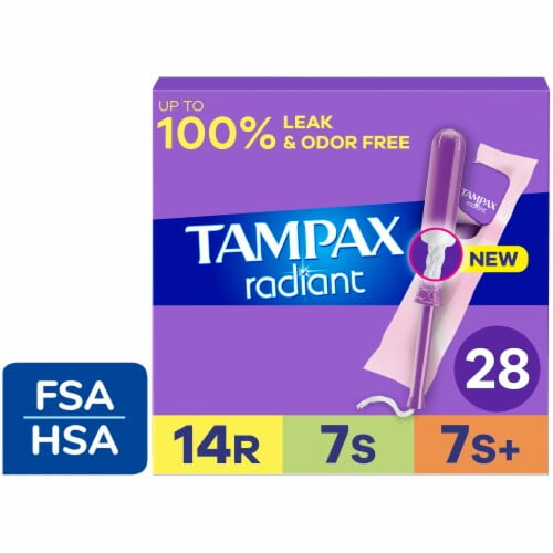 Tampax Radiant LeakGuard Protection Tampons Trio Pack Regular/Super ...
