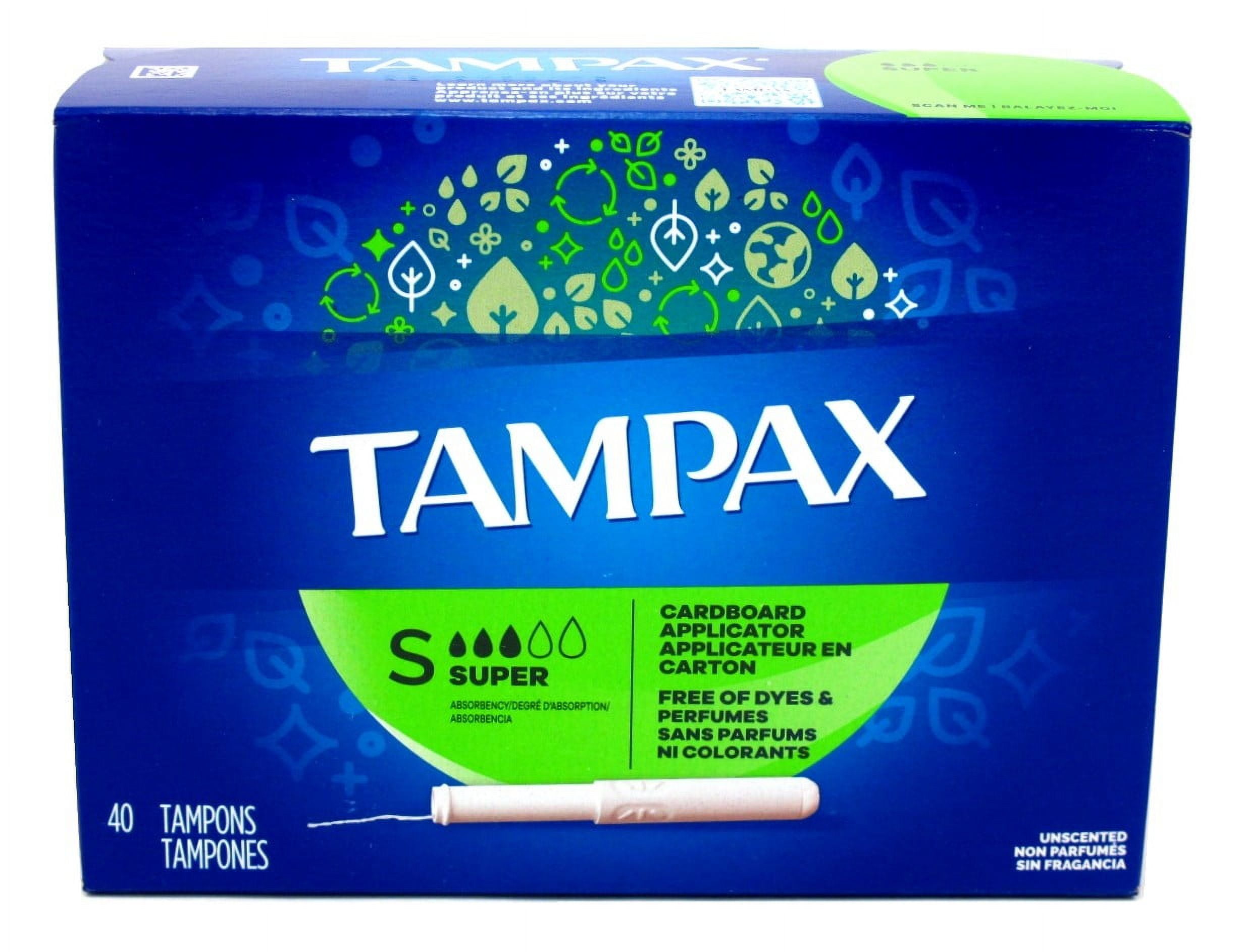 Tampax Tampons Super 40 Count Unscented (Pack of 3) - Walmart.com